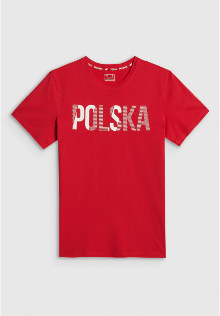 Koszulka Męska 4F Polska T-Shirt Sportowy Bawełniany Czerwony ...