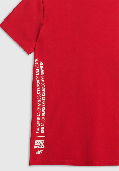 Koszulka Męska 4F Polska T-Shirt Sportowy Bawełniany Czerwony ...